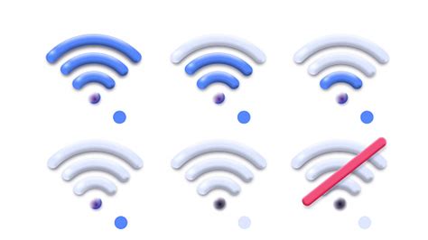 3d Wifi 세트 무선 인터넷 연결 4g 또는 5g 시스템 스마트폰 및 모바일 애플리케이션용 아이콘 Wifi 기호가 없습니다 아이소메트릭 벡터 컬렉션 3차원 형태에 대한