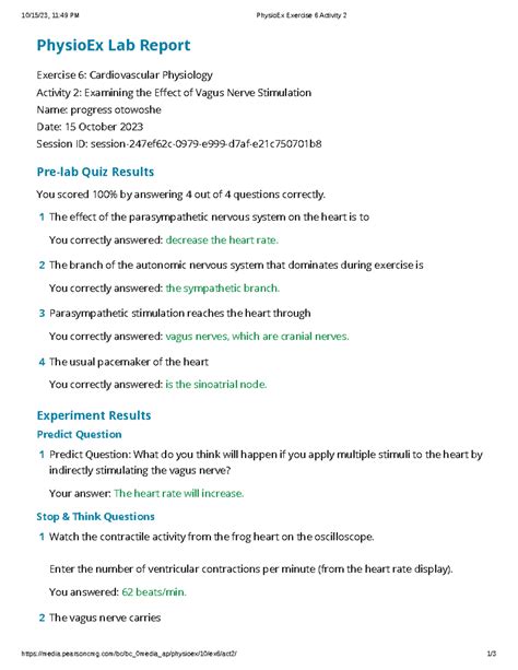 Physio Ex Exercise 6 Activity 2 Pearsoncmg Bc Bc 0media Ap Physioex 10 Ex6 Act2 1 PhysioEx