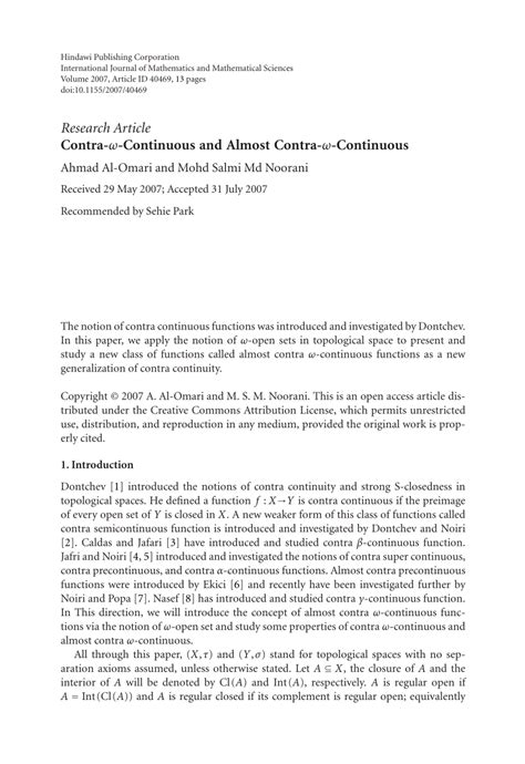 pdf contra ω continuous and almost contra ω continuous