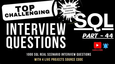 Sql Most Tricky Asked Sql Interview Questions Sql Real Time Queries Youtube