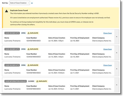 2 3 duplicate cases found alert e verify