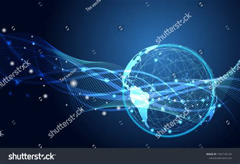 Abstract Technology Concept Global Network Wave Stock Vector Royalty Free 1567140124