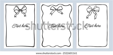 Vertical Border Frame Cards Hand Drawn Stock Vector Royalty Free