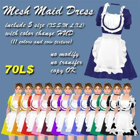 Second Life Marketplace Maid Dress Scripted