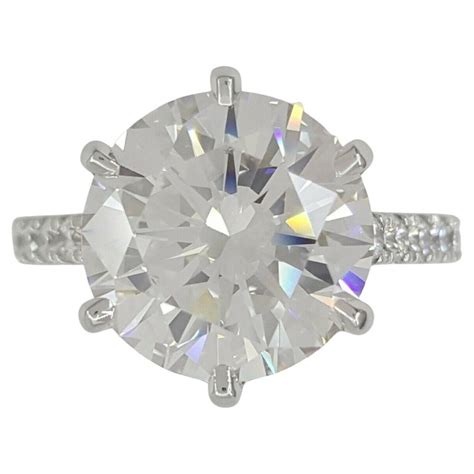 Gia Certified 5 Carat Round Brilliant Cut Diamond Ring Excellent Luster