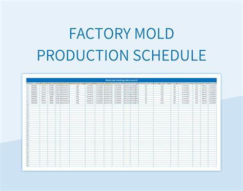 Production Schedule Template Excel Free Download