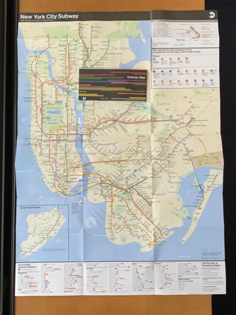 New York City Nyc Subway Map Mta August 2023 Metro Train £3 62