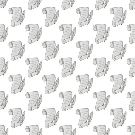 Scroll Paper And Feather Seamless Pattern Vector Art At Vecteezy