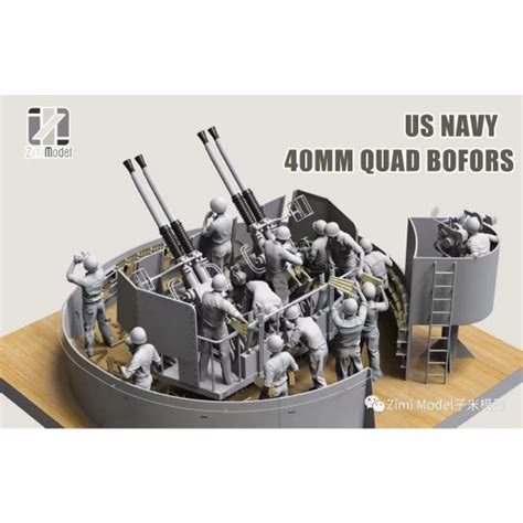 Us Navy 40mm Quad Bofors Anti Aircraft Gun Crew With Life Jackets Set