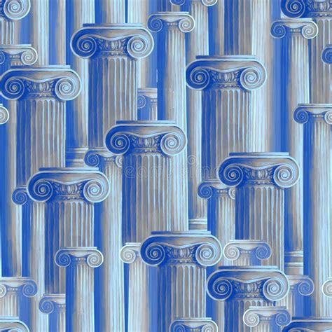 Classical Pattern Of Ancient Columns Stock Illustration Illustration Of Roman Blue 123050709
