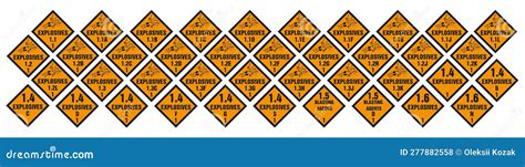 Explosive Warning Signs Hazard Signs Of The 1st Class Stock Vector Illustration Of Capital