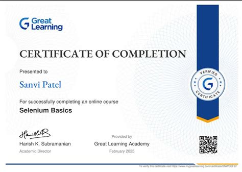 Selenium Automationtesting Greatlearning Learning Sanvi P