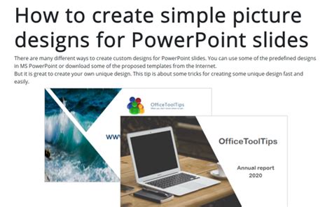 How To Create Simple Picture Designs For PowerPoint Slides