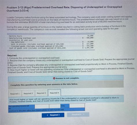 Solved Problem Algo Predetermined Overhead Rate Chegg