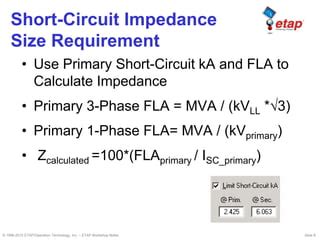 ETAP Transformer Mva Sizing PDF Technology Computing