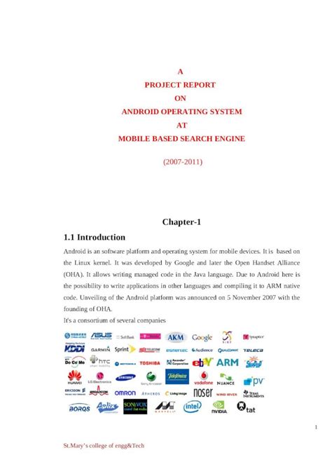Docx Android Operating System Project Dokumentips