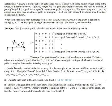 Solved Definitions A Graph Is A Finite Set Of Objects