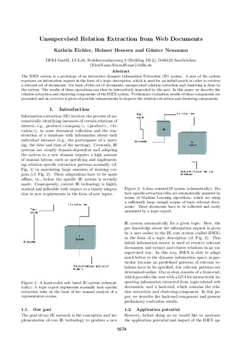 Pdf Unsupervised Relation Extraction From Web Documents
