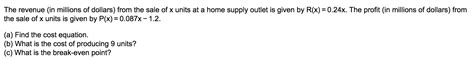 Solved Assume That The Following Has A Linear Cost Function