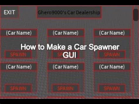 ROBLOX Tutorial How To Make A Car Spawner GUI YouTube
