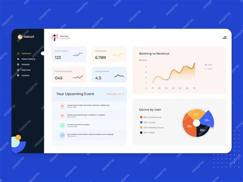 Premium Vector Ui Dashboard For Event Management And Video Conferencing
