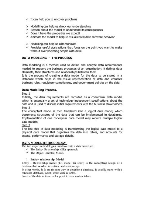 Data Modelingdocx Databases Computer Software And Applications