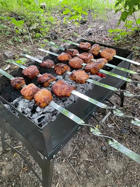 Мангал складной, сталь 1.5мм, с ручкой, большой многоразовый (на 3-5 ...