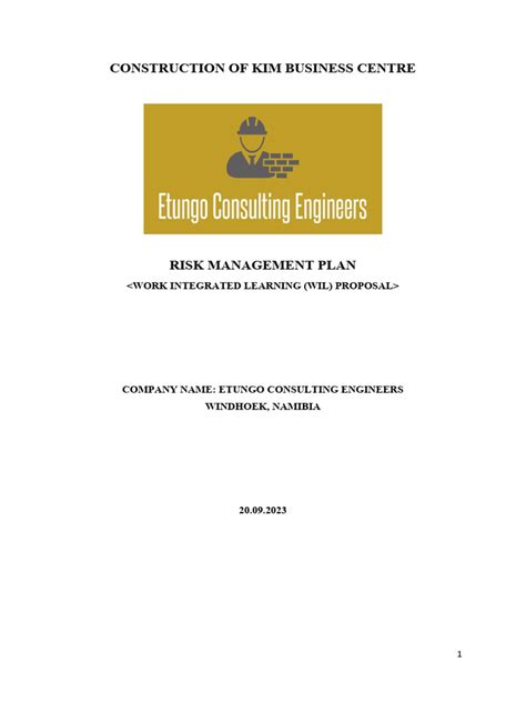 risk management plan pdf risk management risk