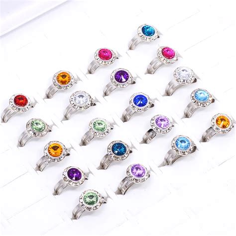 20pcs Mixed Cute Shining Round Crystal Rhinestone Goldsilver Color