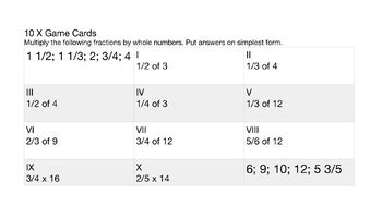 X Games Multiplying Fractions And Whole Numbers By Jon Coley TPT
