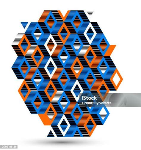 Abstract Vector Wallpaper With 3d Isometric Cubes Blocks Geometric