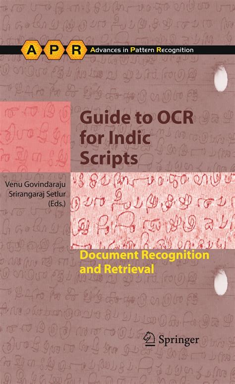 Guide To Ocr For Indic Scripts Document Recognition And Retrieval Advances In Computer Vision