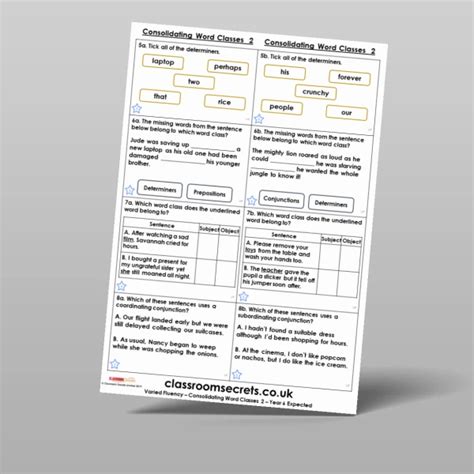 Year 5 Word Classes Varied Fluency Resource Classroom Secrets