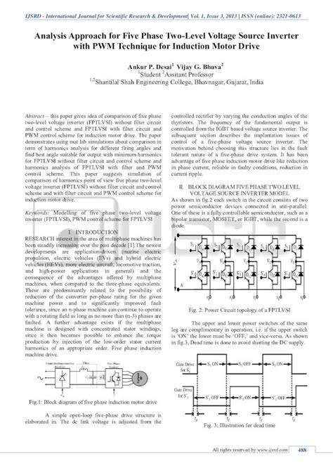 Pdf Analysis Approach For Five Phase Two Level Voltage Source Inverter With Pwm Technique For
