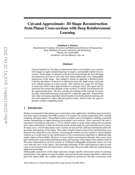 cut and approximate 3d shape reconstruction from planar cross sections