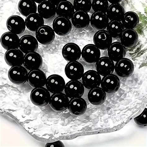 Diy 장신구 만들기에 사용할 검은색 플라스틱 둥근 비즈 4mm6mm8mm10mm 크기 팔찌 목걸이 헤 Temu