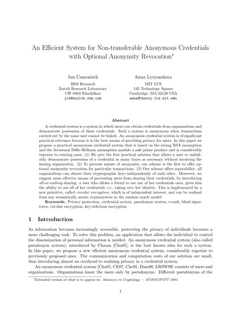 pdf efficient non transferable anonymous multi show credential system