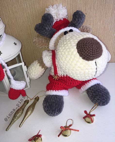 Pdf Плюшевый олень Бесплатный мастер класс схема и описание для вязания игрушки ами… Crochet