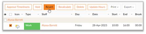 How To Revert Timesheet