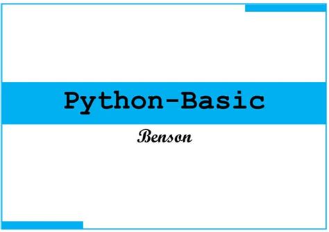 Python Basic V01 Ppt