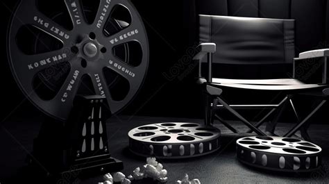 완벽한 영화 감상을 위한 필수 아이템 3d 필름 릴 팝콘 클래퍼 보드 극장 좌석 배경 아이 배경 3d 아이 배경