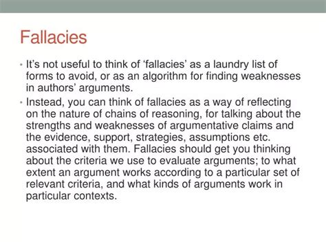 PPT Fallacies PowerPoint Presentation Free Download ID