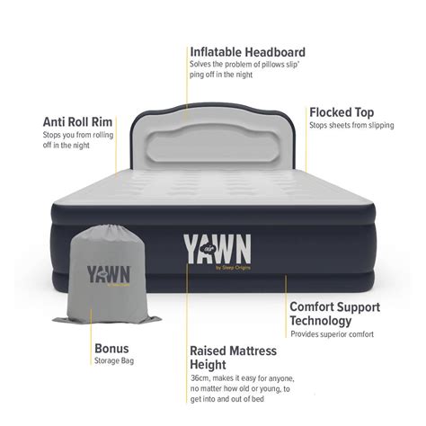 Yawn Air Bed Self Inflating Airbed Camping Mattress Blow Up Bed Built In Pump Ebay