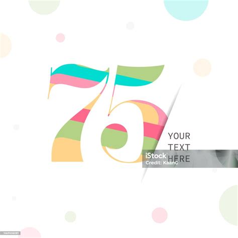멀티 컬러 추상 번호 템플릿입니다 기념일 번호 템플릿 격리 기념일 아이콘 레이블 기념일 기호 벡터 스톡 일러스트 레이 션 75에 대한 스톡 벡터 아트 및 기타 이미지