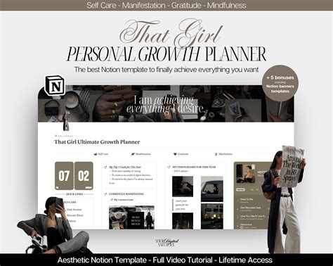 Aesthetic Notion Template That Girl Digital Planner Notion Etsy