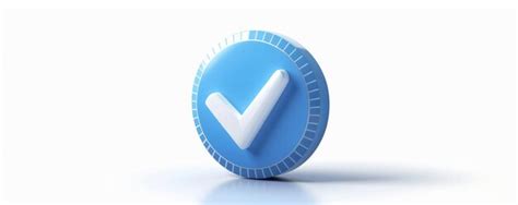 Blue Checkmark Icon With A White Outline On A Gray Background Symbolizing Approval Or
