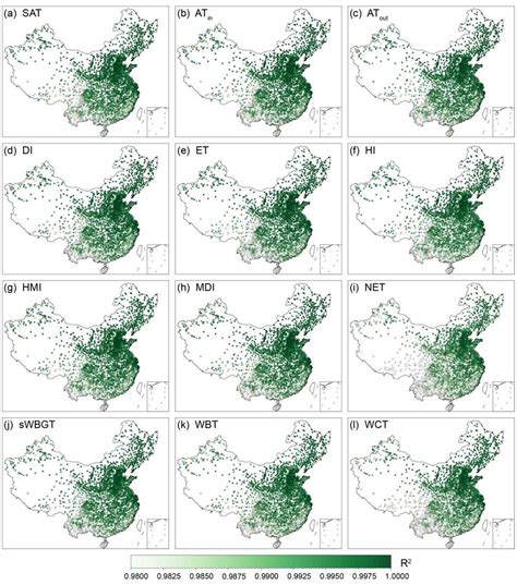Spatial Distribution Of R 2 Of The Human Thermal Index Predictions At Download Scientific
