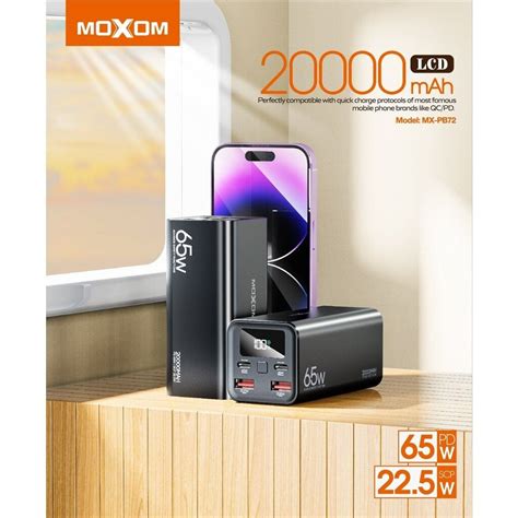 Moxom Mx Pb72 Pd65w 20000mah Lcd Power Bank Pd 65w Qc Scp 22 5w Super Fast Charge Powerbank 4