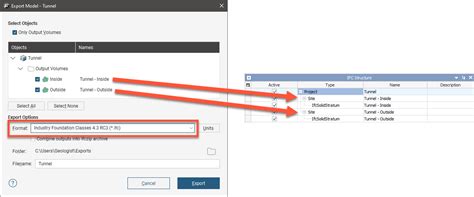 exporting project data to ifc