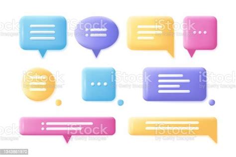3d 스피치 버블 세트 현실적인 통신 대화 아이콘 만화 스타일 벡터 일러스트레이션 3차원 형태에 대한 스톡 벡터 아트 및 기타 이미지 3차원 형태 대화 풍선 문자 기호